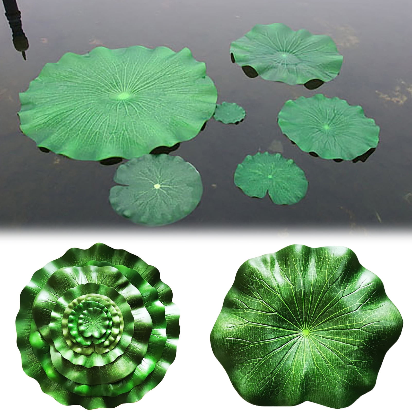 Walbest 1Pc Artificial Floating Plastic Lotus Leaf Water Lily Foliage ...