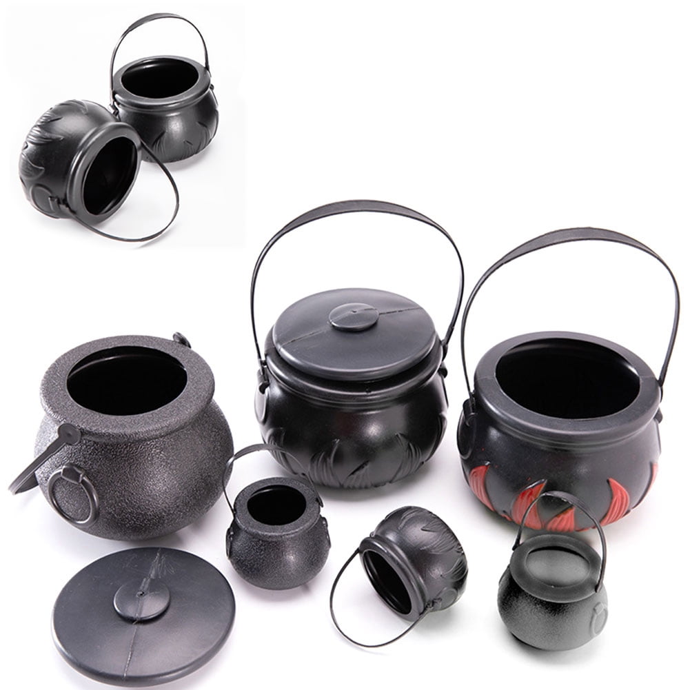 Walbest 1Pc Black Mini Candy Pot, Plastic Witch Pot, Witches Prank Toy ...