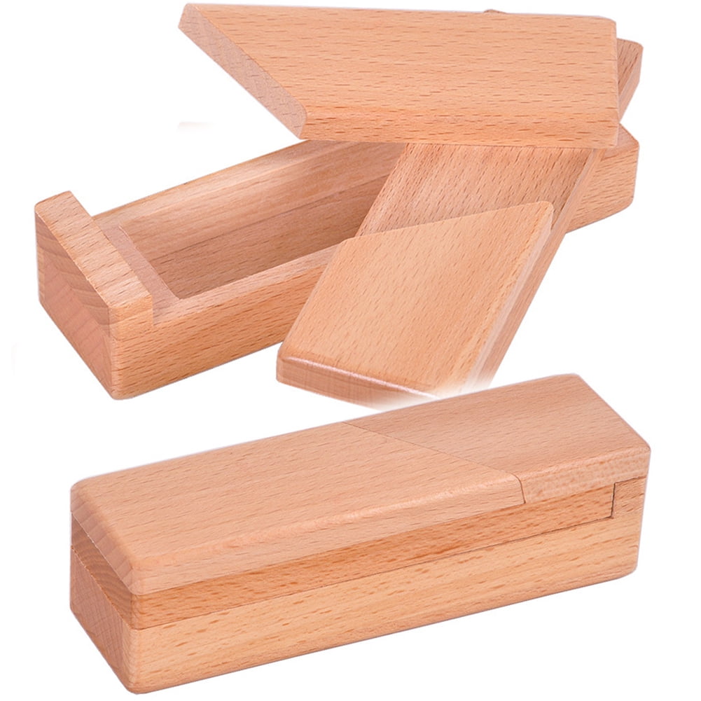 Walbest 1Pc Wooden Brain Teaser Secret Opening Puzzle Box, Handmade 3D ...