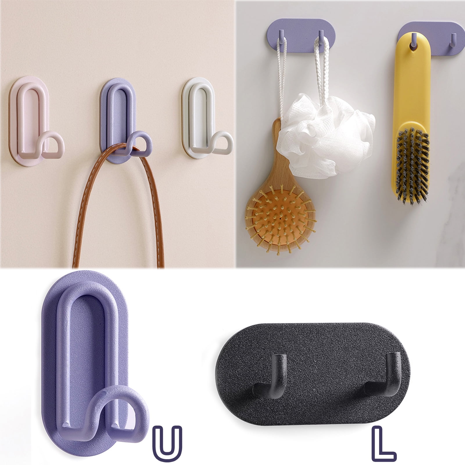 Walbest 1pc Carbon Steel Punch-free Hook, Self Adhesive Wall Mount ...