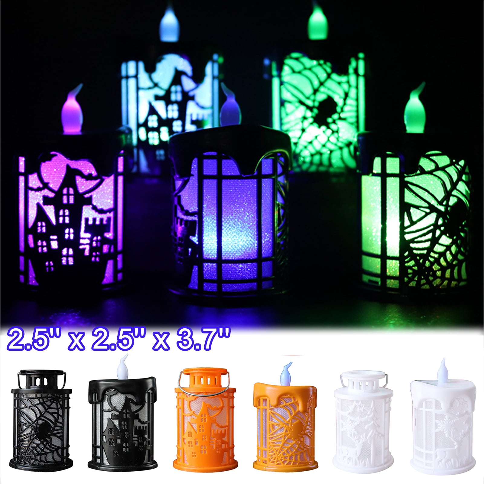Walbest 1pc Halloween Mini LED Candle Light Lantern, Vintage Style ...