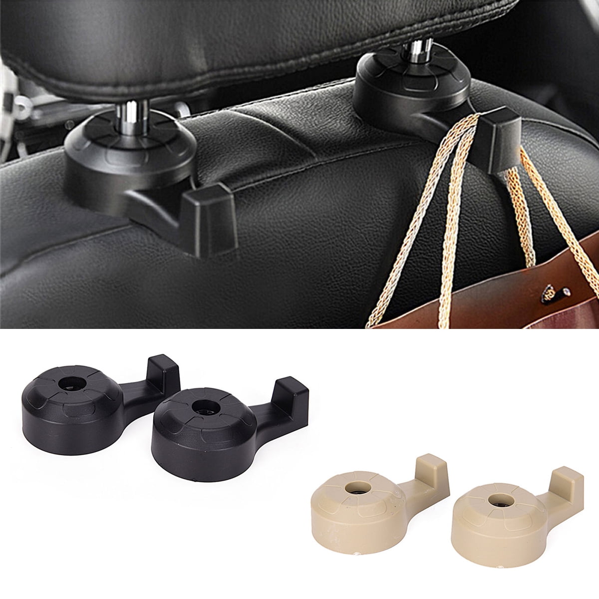 Walbest 2 in 1 Car Seat Hooks for Purses and Bags, Automative Headrest ...