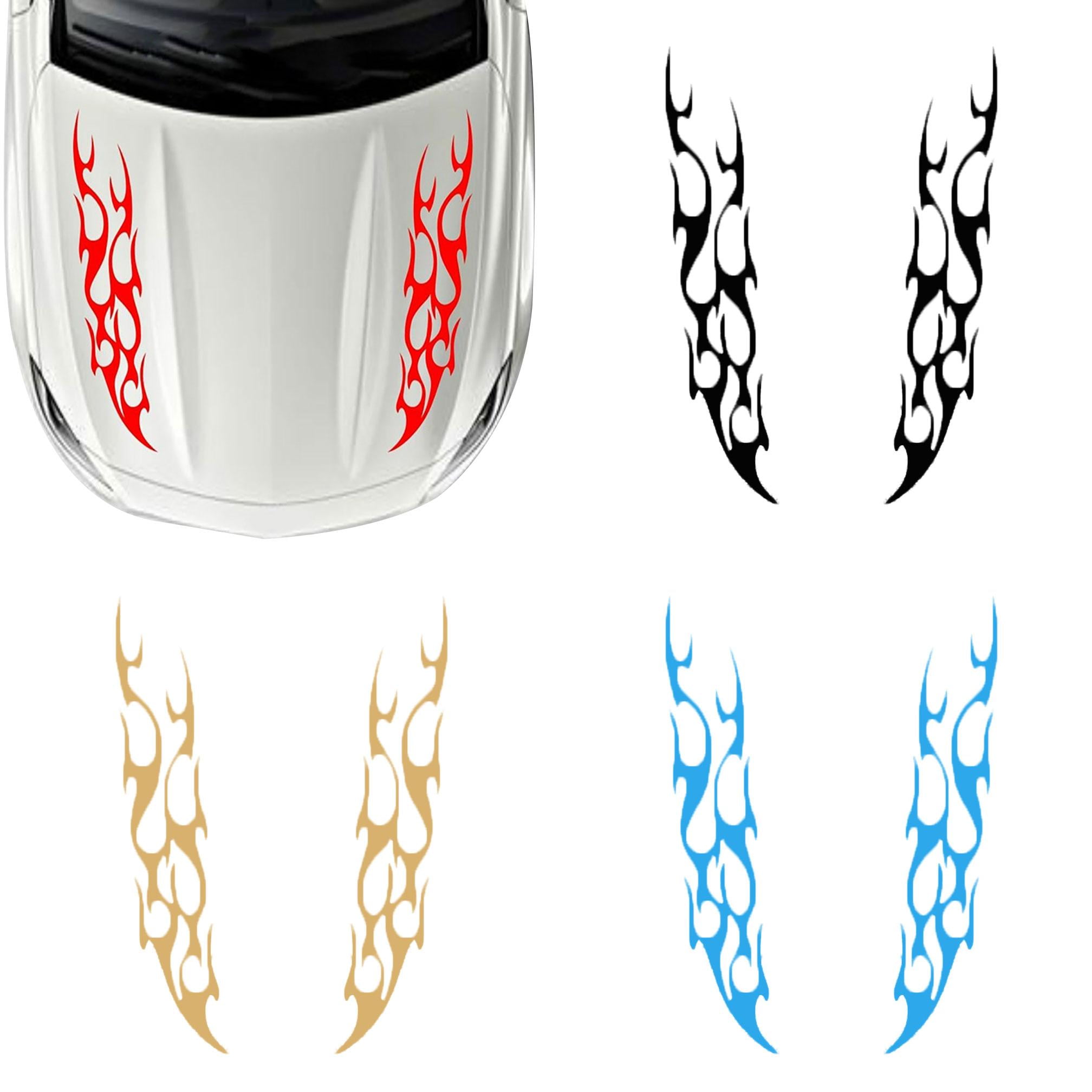 Walbest 2 Pack Car Stickers, Fashion Flame Fire Reflective Car Auto ...