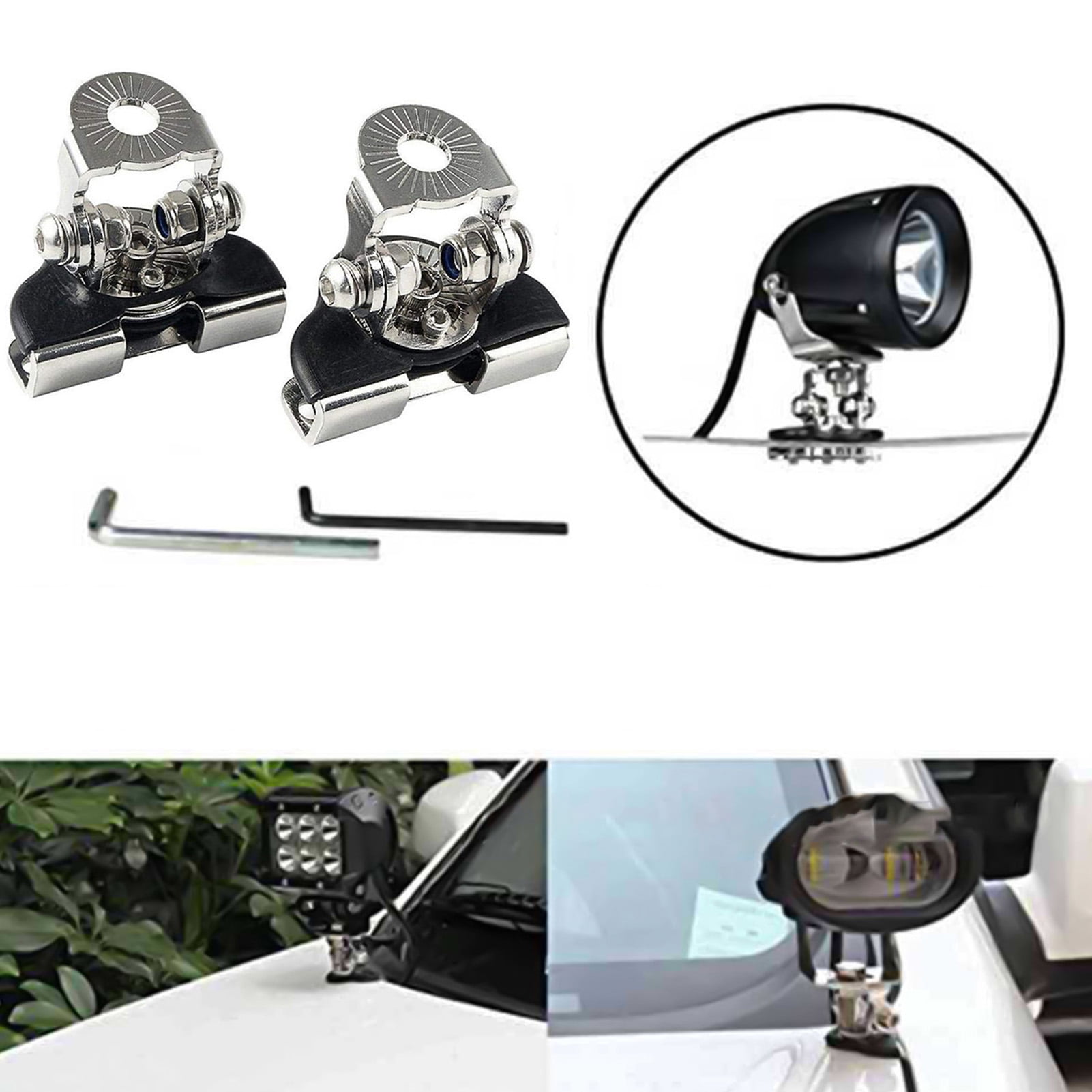 Walbest 2 Pack LED Light Mount Bracket, 360 Degree Rotatable Angle ...