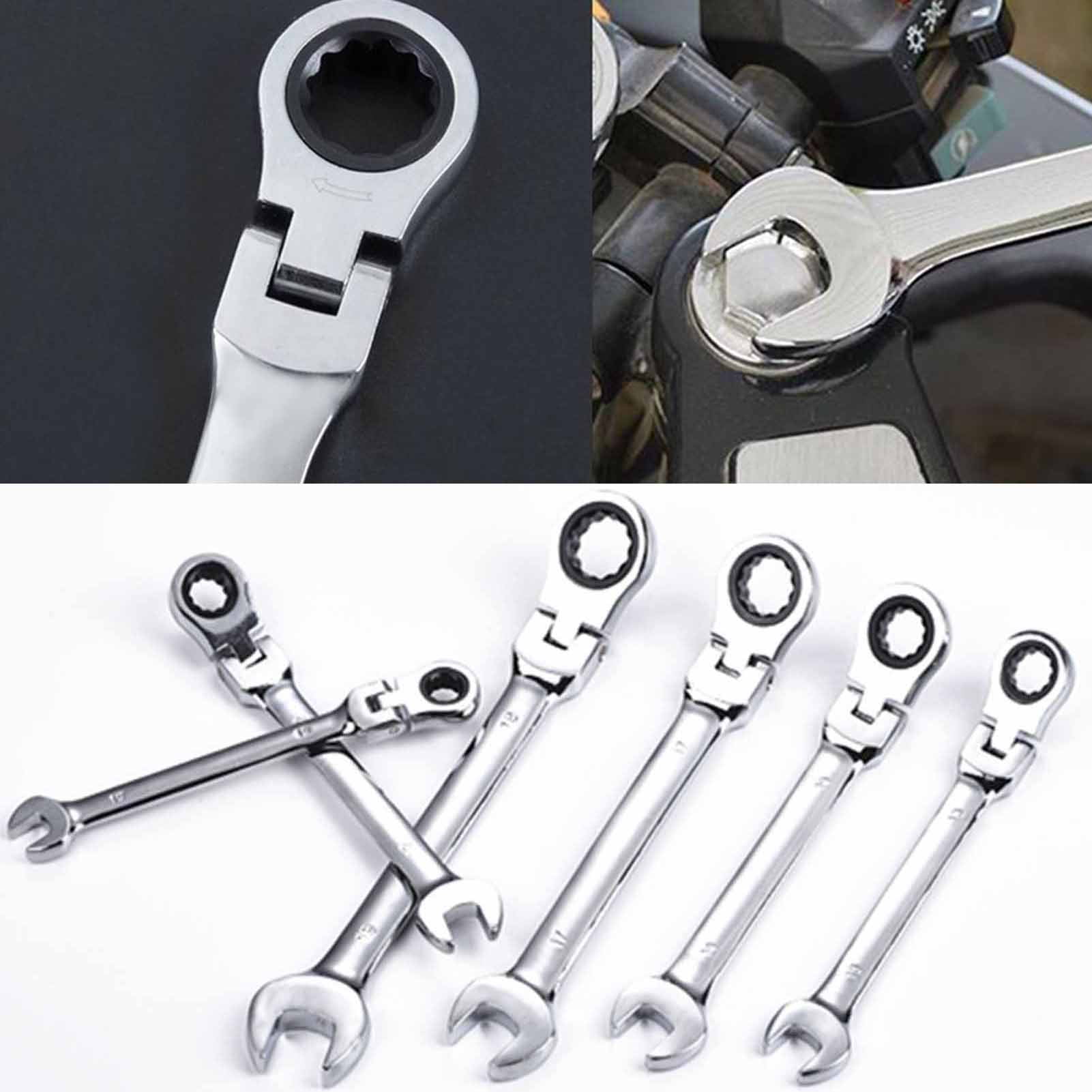 Walbest 2-in-1 8-19mm Wrench Compact Adjustable Head 180-degree Rotary ...