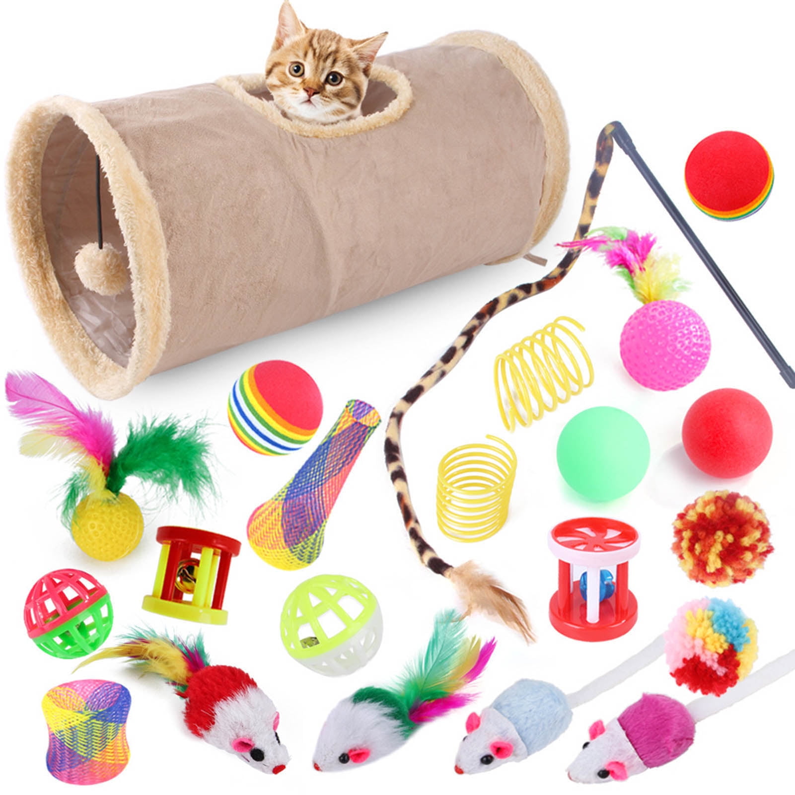 Walbest 22 PCS Cat Toys Kitten Toys, Variety Catnip Toys with Tunnel ...