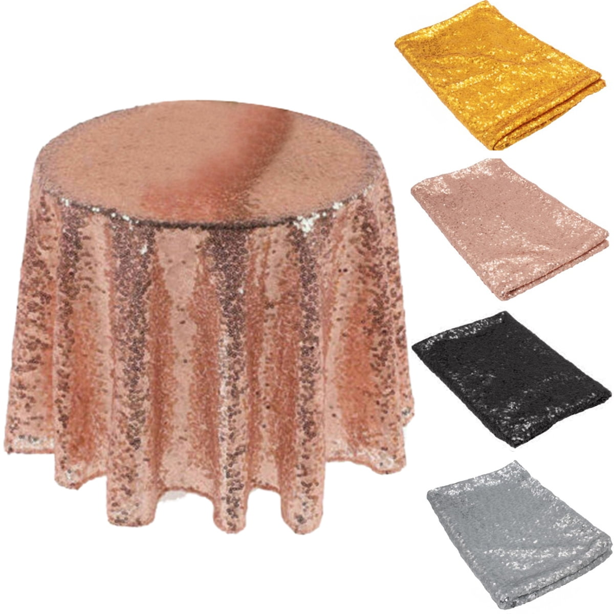 Walbest 23.62" Sequined Small Tablecloth, Round Table Cloth Cover High ...