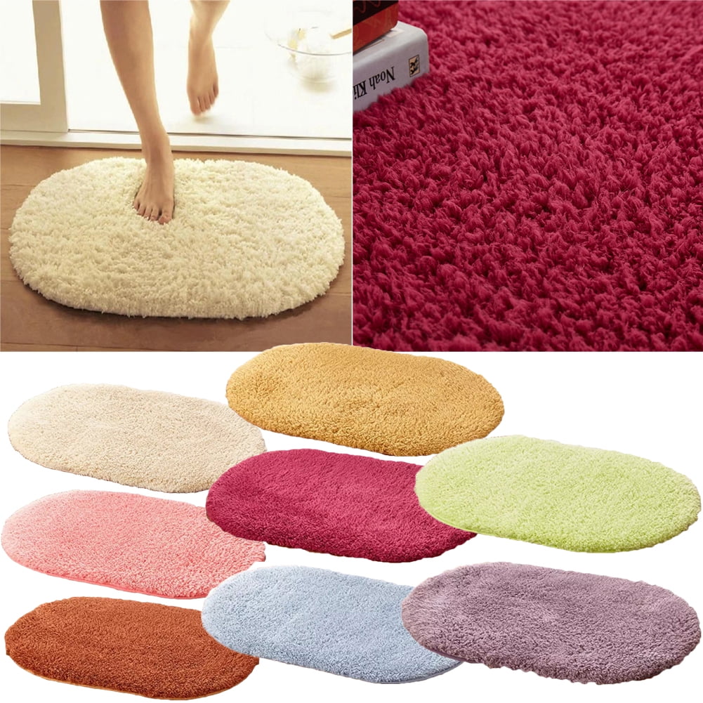 Walbest 23.62" x 15.75" Oval Shaped Non Slip Mat Bathroom Absorbent ...