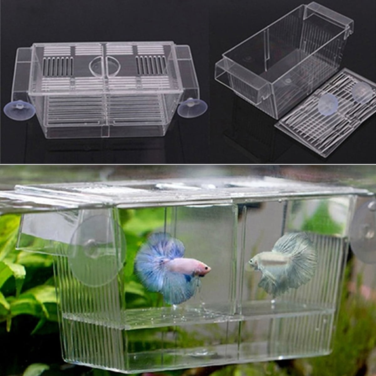 Walbest 2PCS Aquarium Fish Tank Hatchery Incubator Breeding Box ...