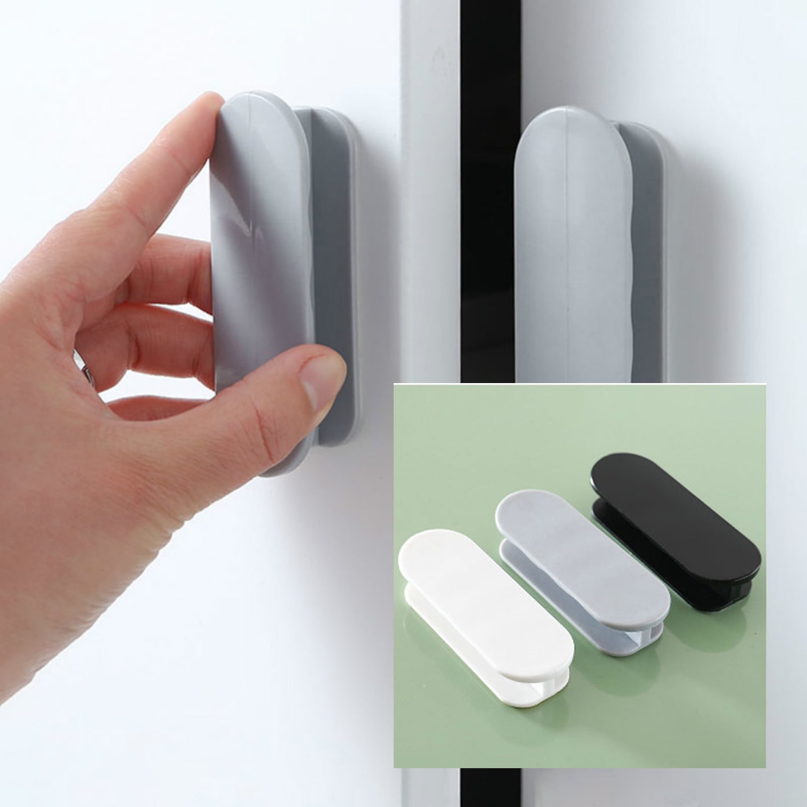 Walbest 2Pcs Self-Stick Instant Cupboard Drawer Handles, ABS Material ...