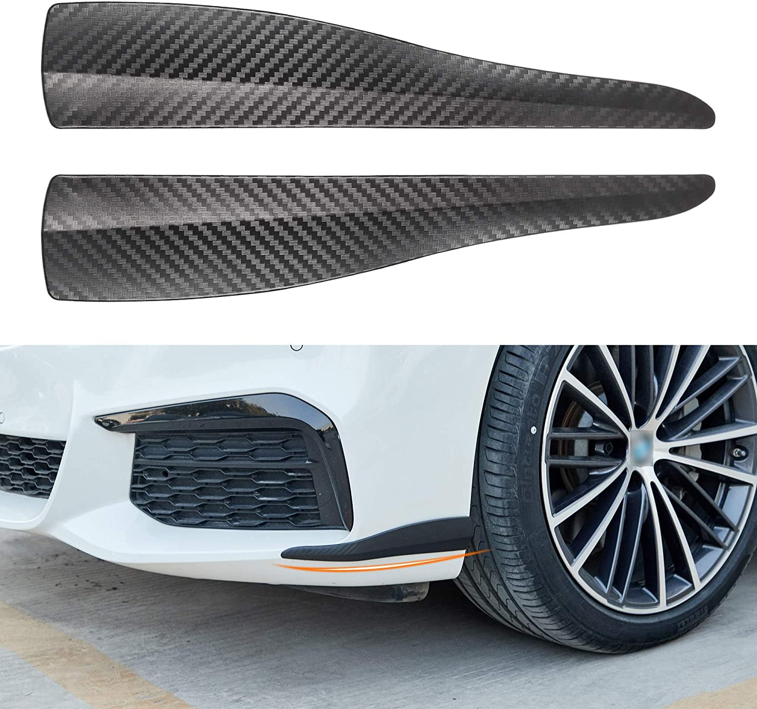 Walbest 2Pcs Universal Car Corner Protecor Carbon Fiber Strip Stickers ...