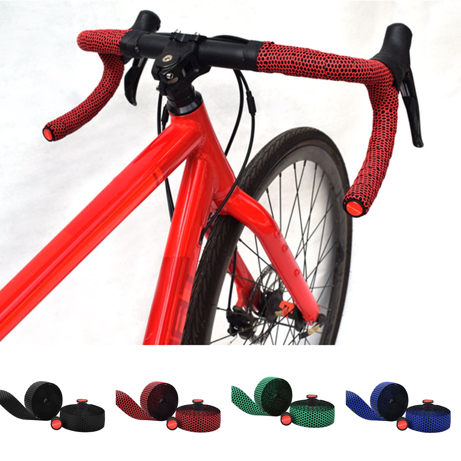 Walbest 2Pcs Winding Type Handlebar Tape Honeycomb Texture Shock ...