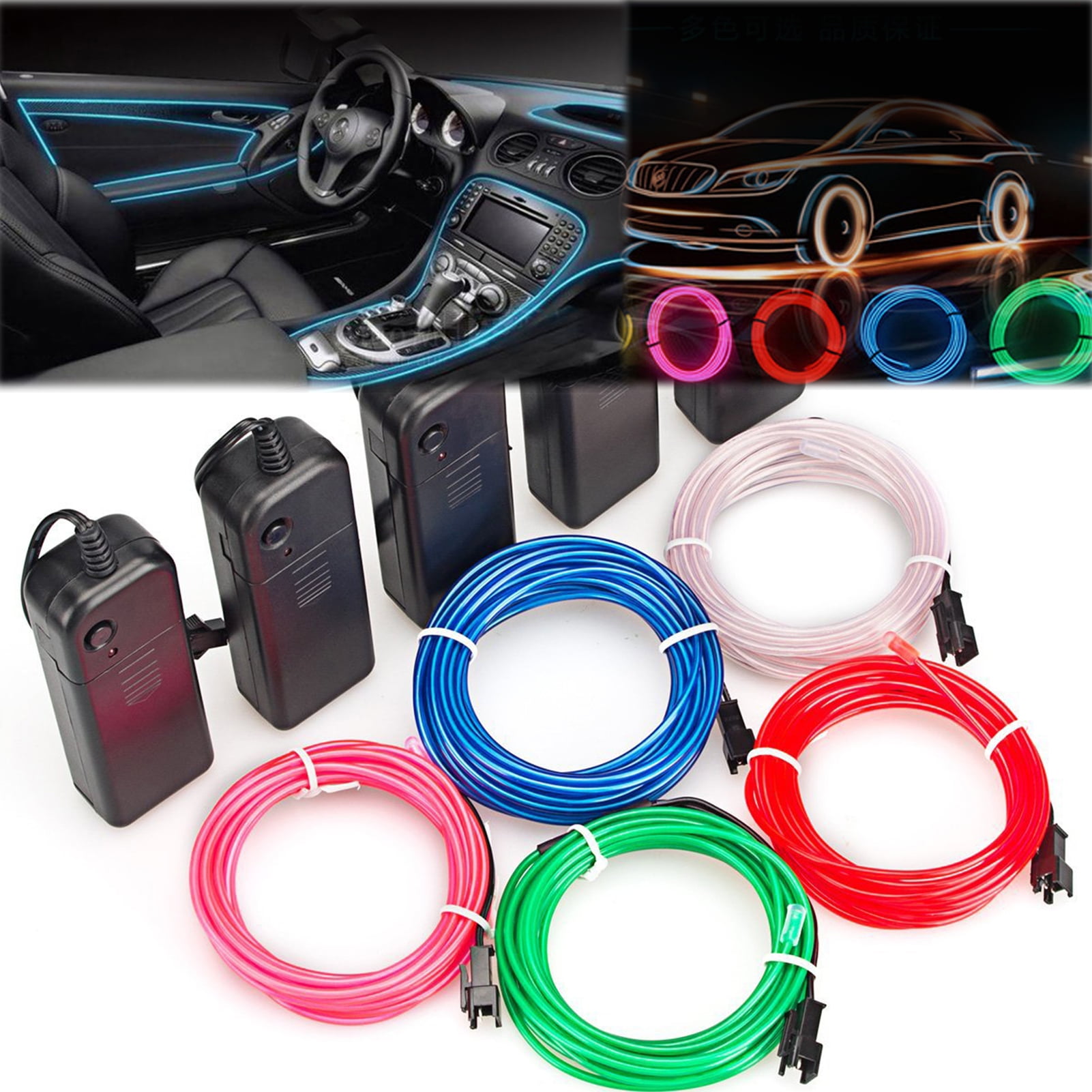 Walbest 3.28 ft LED EL Felexible Wire, Car Decoration Neon Lights Wire ...