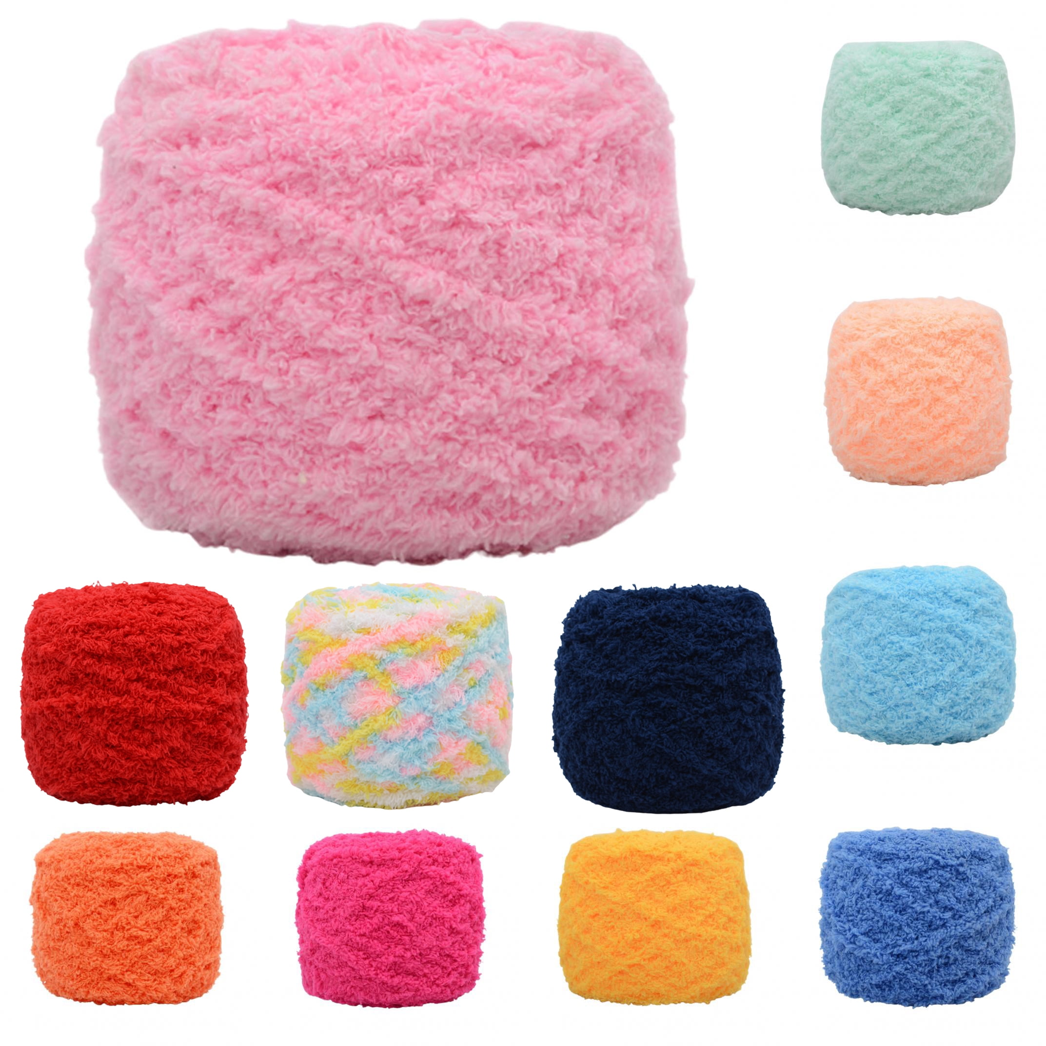 Walbest 3.94" x 2.36" DIY Coral Fleece Knitting Yarn Breathable ...