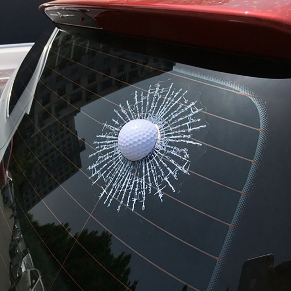 Walbest 3D Simulation Golf Break Glass Car Window Sticker Decoration ...