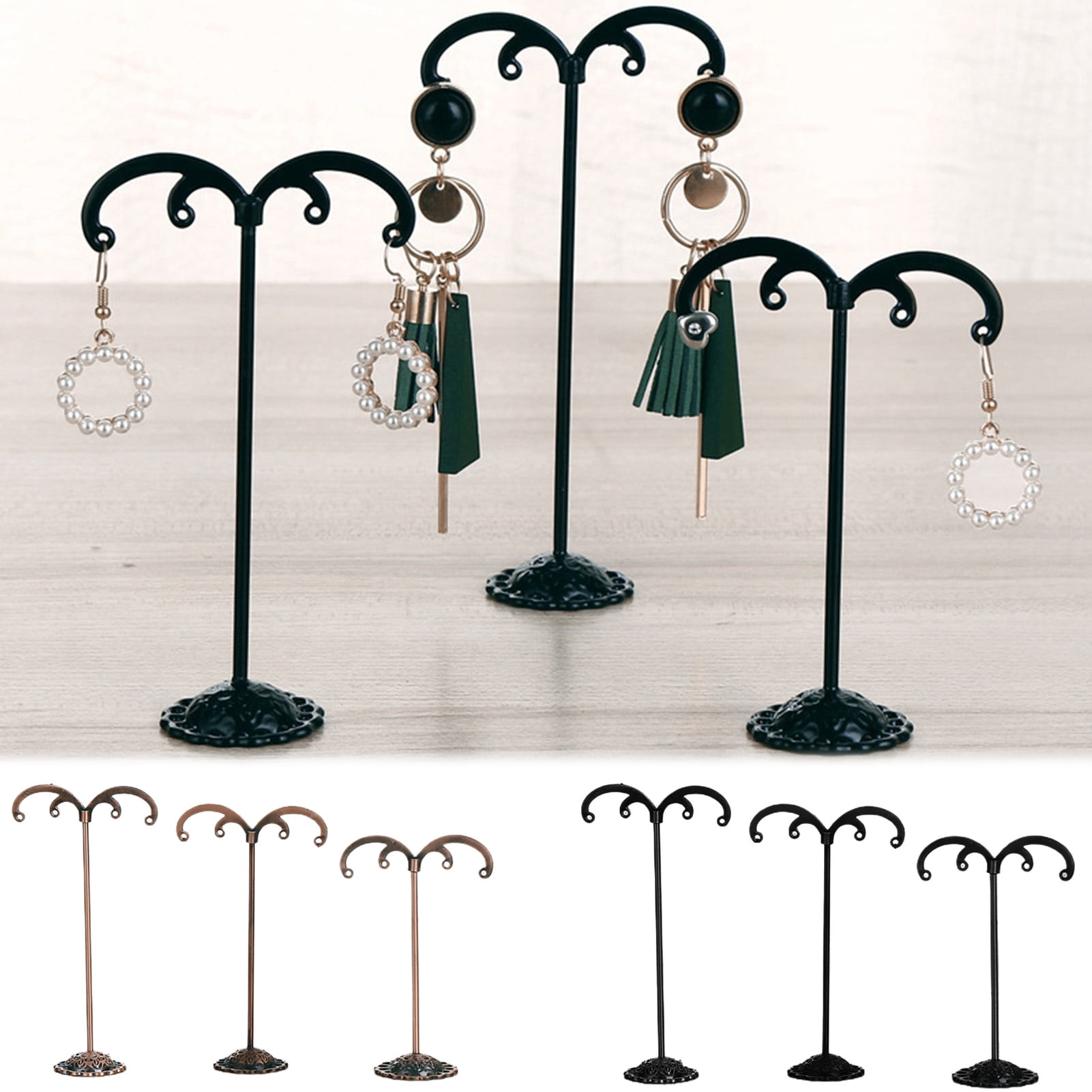 Walbest 3Pcs/set Earring Stand Wrought Iron Earring Display Storage ...
