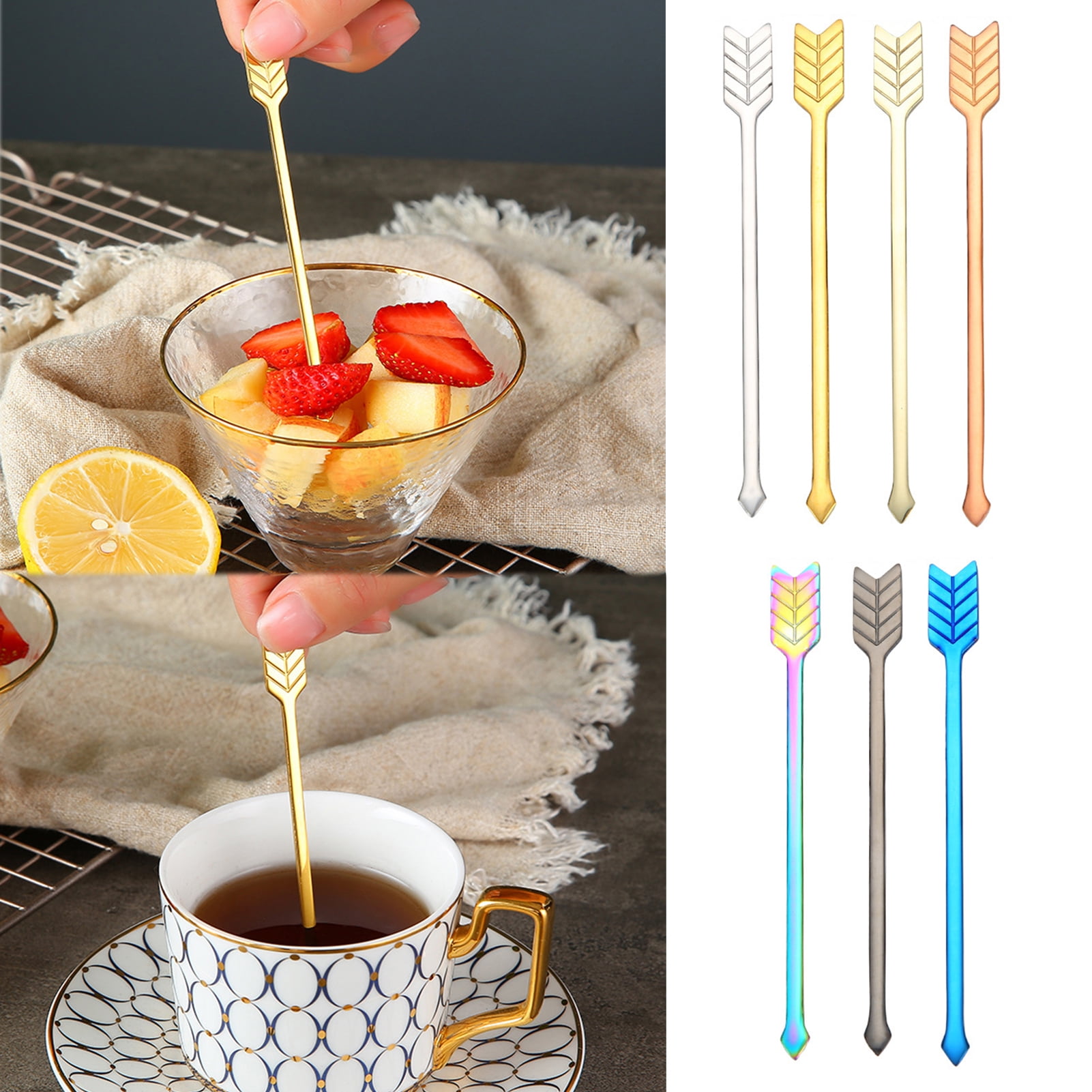 Walbest 4.92" Dessert Pick Arrow Shape Fruit Fork 304 Stainless Steel ...