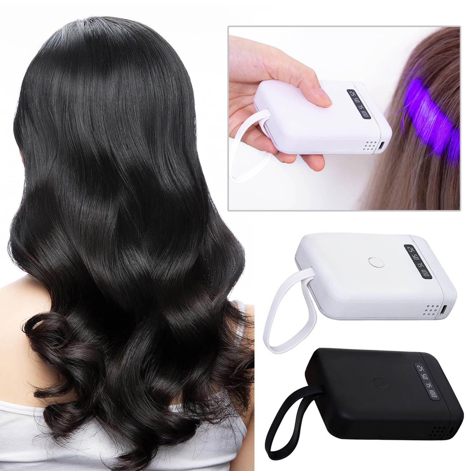 Walbest 405nm LED Hair Extension Lamp 5000mAh Rechargeable UV Light ...
