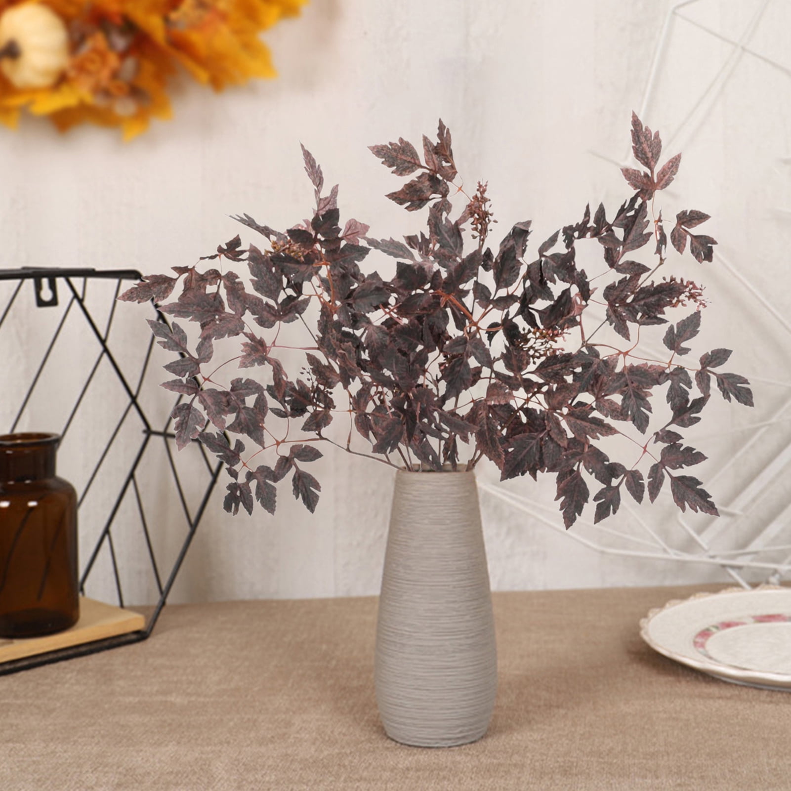 Walbest 4Pcs 24 Inch Artificial Leaves Faux Fall Stems Fake Branches ...