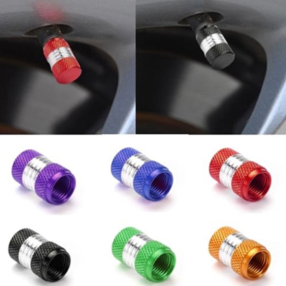 Walbest 4Pcs Car Valve Caps, Universal Aluminum Alloy Bright Color Tire ...