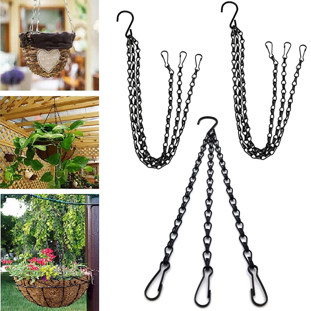 Walbest 4Pcs Hanging Basket Chains Hanging Flower Pot Iron Chains, 3 ...