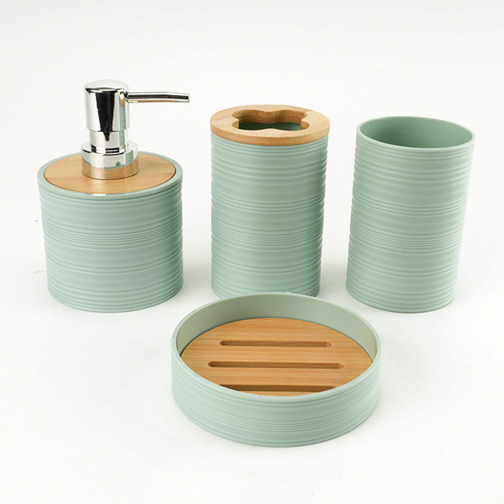 Walbest 4Pcs/Set Bathroom Toiletry Set Soap Dispenser Toothbrush Holder ...