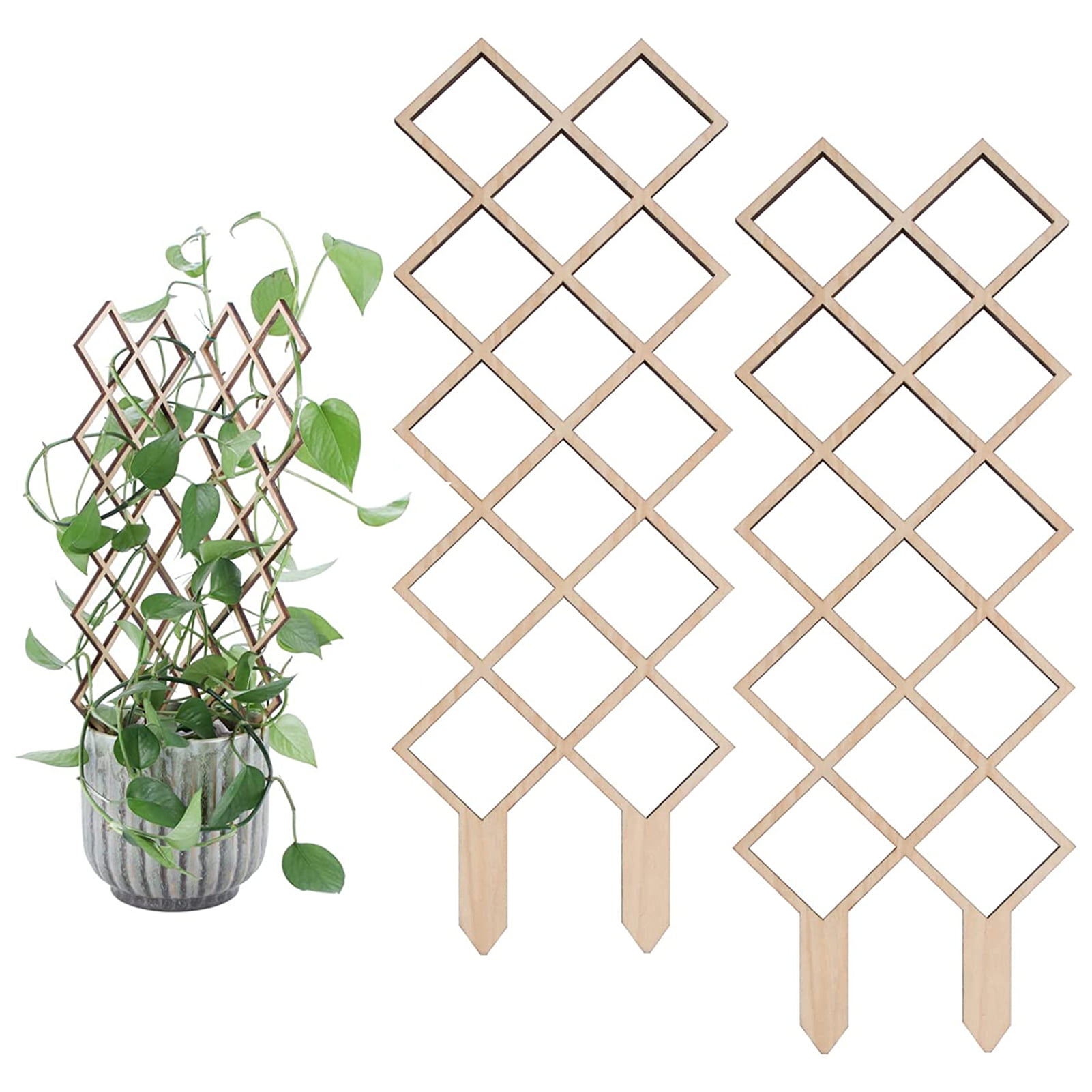 Walbest 4Pcs/Set Plants Trellis, Mesh Grid Solid Wood Indoor Flower Pot ...