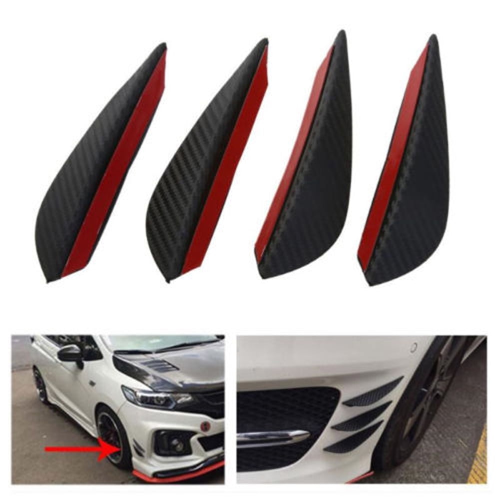 Walbest 4Pcs Universal Car Front Bumper Lip Splitter Exterior Rubber ...