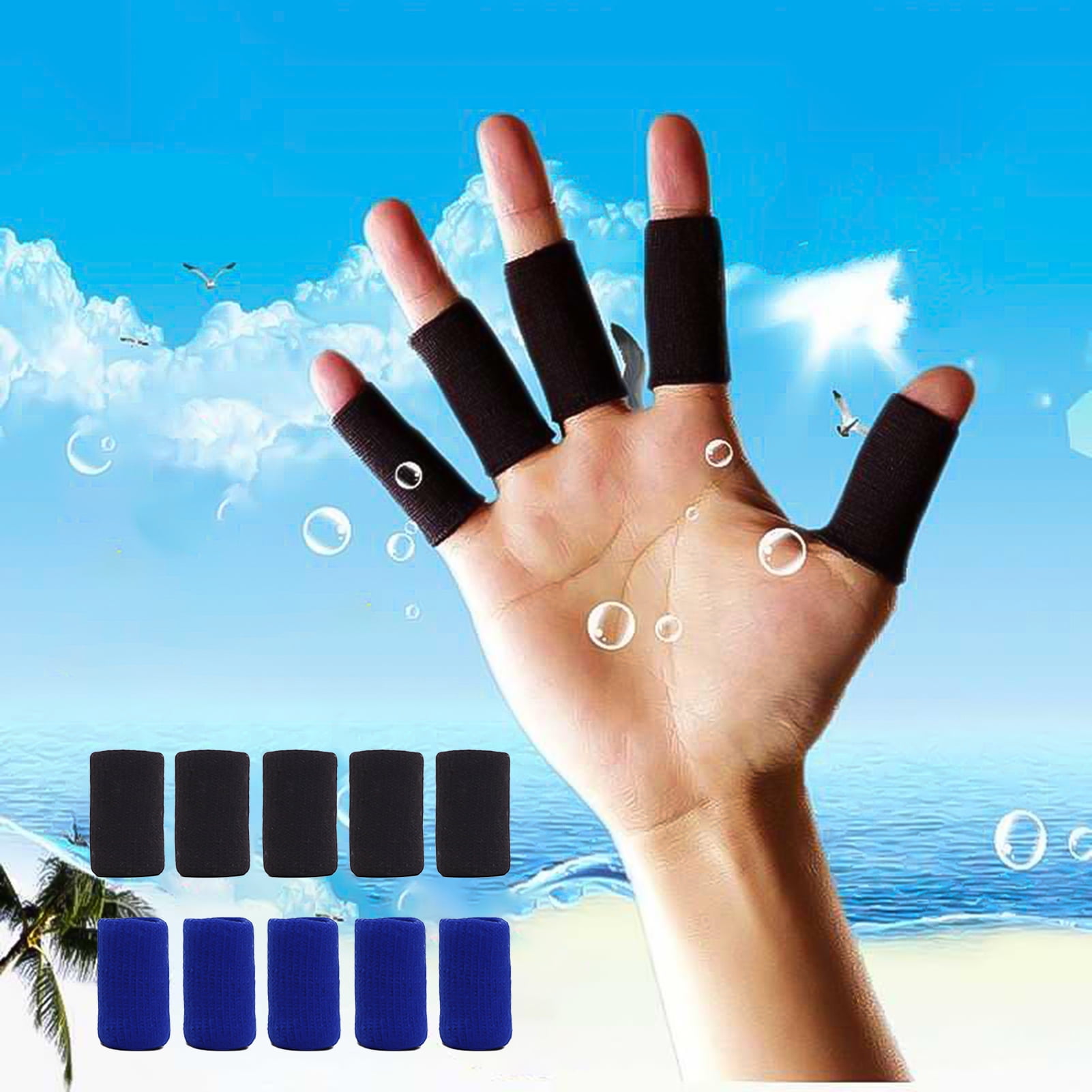 Walbest 5/10 PCS Finger Sleeves Protectors, Sport Finger Sleeves Thumb ...