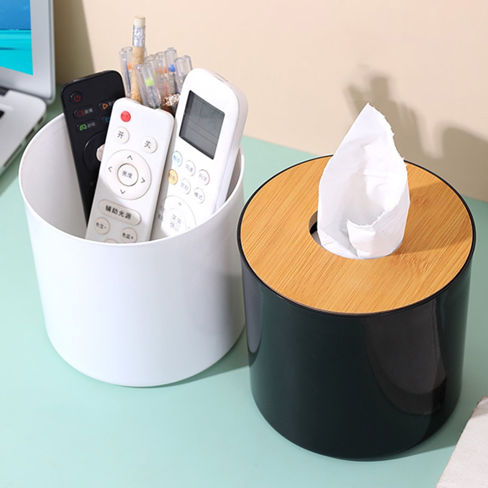 Walbest 5.24 Inch Creative Cylindrical Tissue Box Concise Style Multi ...