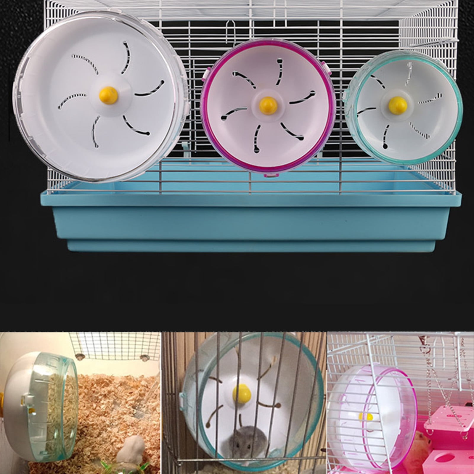 Walbest 5.5" Silent Hamster Wheel, Pets Running Sports Exercise Wheel ...