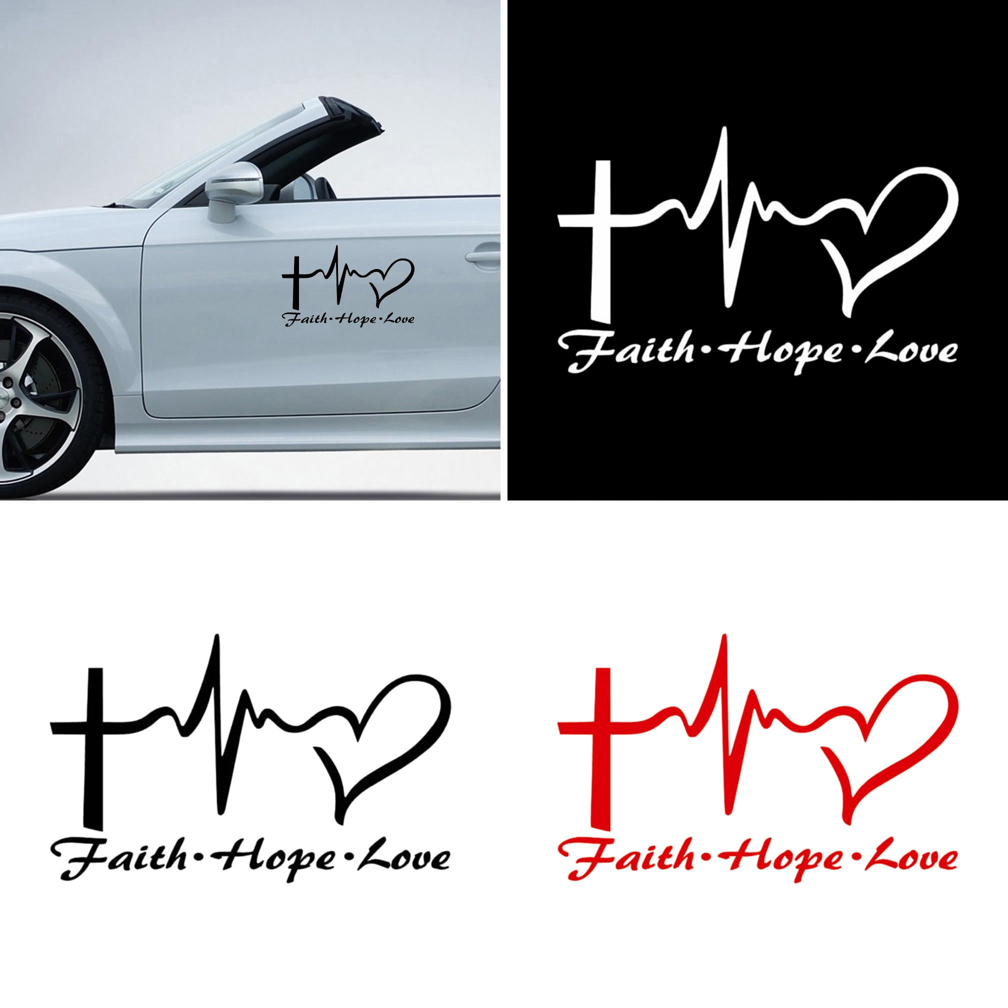 Walbest 5.75" x 3.54" 1Pcs Car Sticker - Black Jesus HOPE LOVE FAITH ...