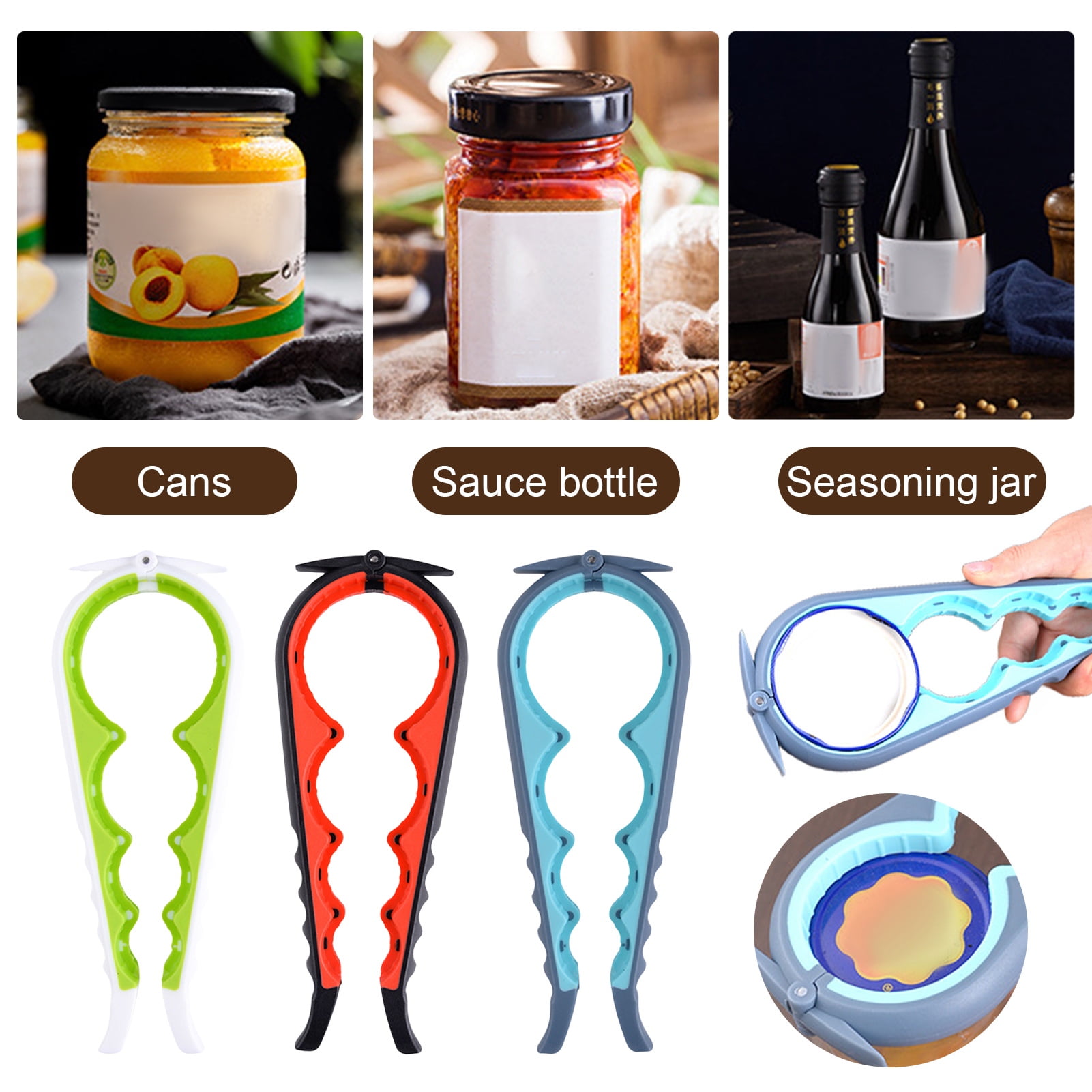 Walbest 5 in 1 Bottle Opener Easy Grip Jar Opener for Arthritis Hands ...