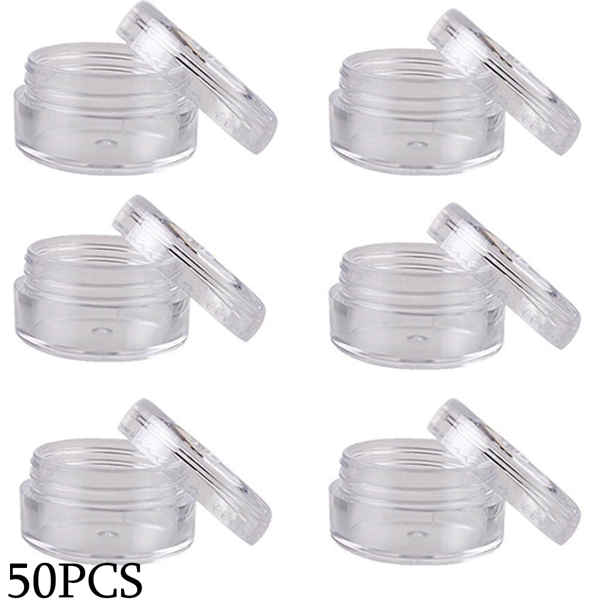 Walbest 50 Pieces Empty 5 Grams Clear Round Jars, BPA Free Containers ...