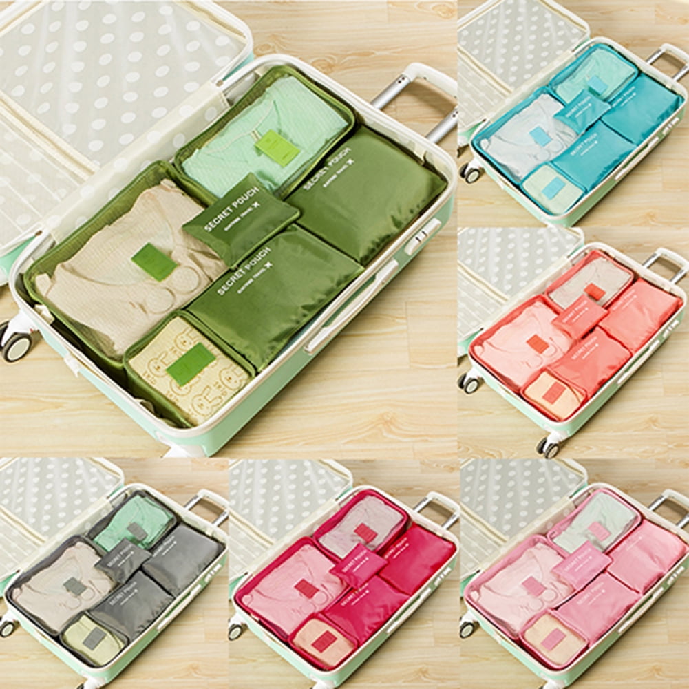 Walbest 6 Pcs Travel Storage Bags Large Capacity Luggage Suitcase Bag ...