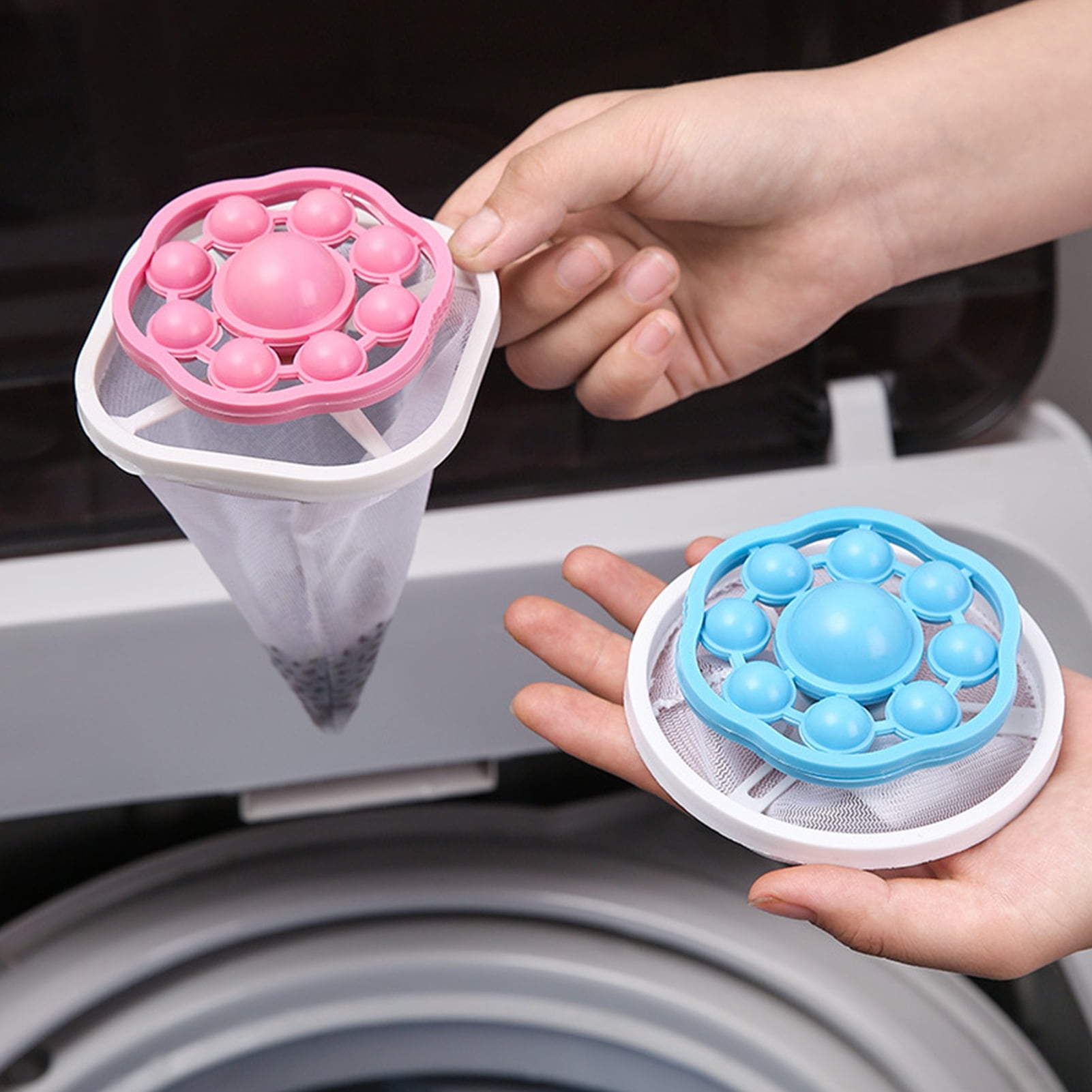 Walbest 6Pcs Floating Hair Filter Washing Machine Reusable Lint Trap ...