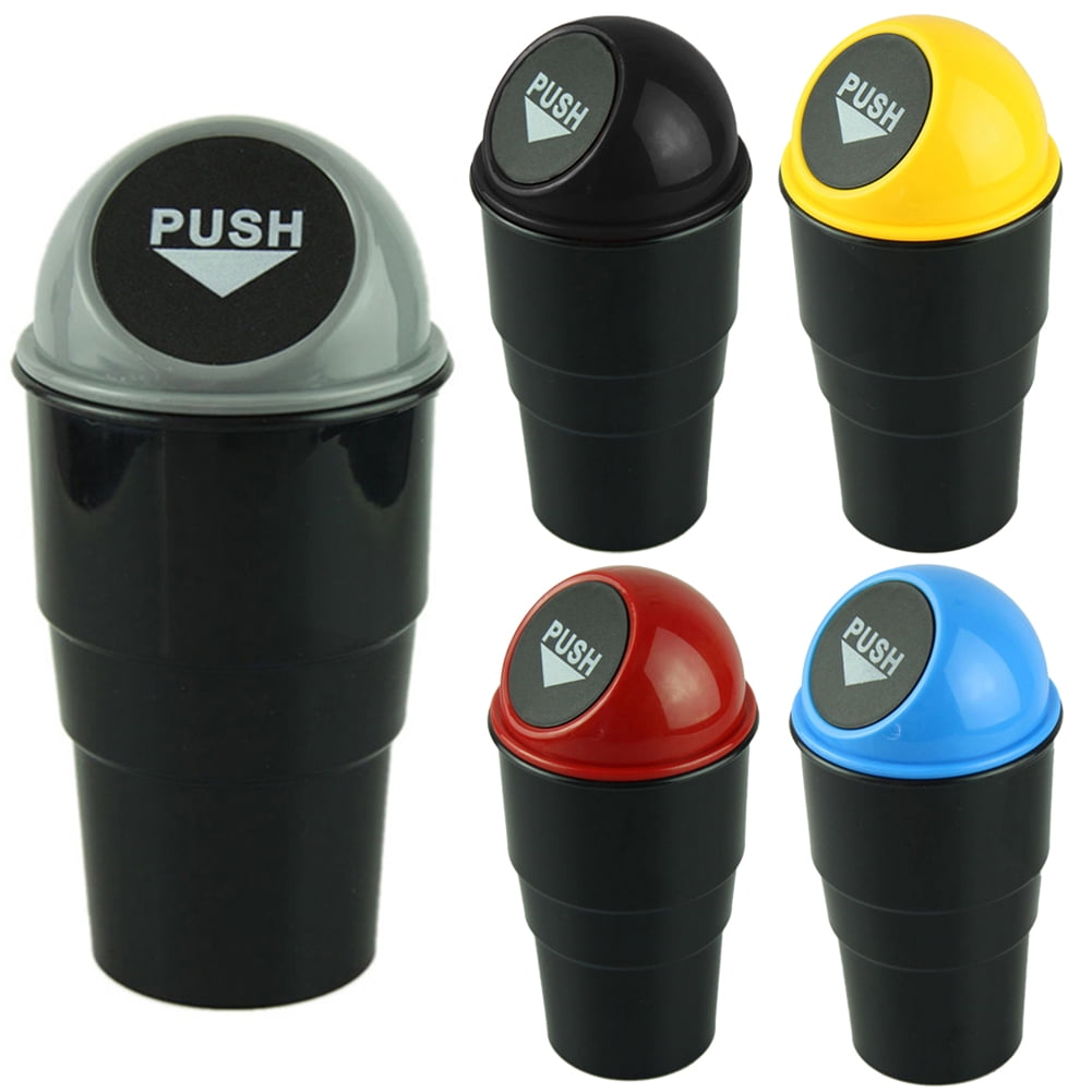 Walbest 7.87" Creative Mini Car Push Trash Can, Car Rubbish Storage Box ...