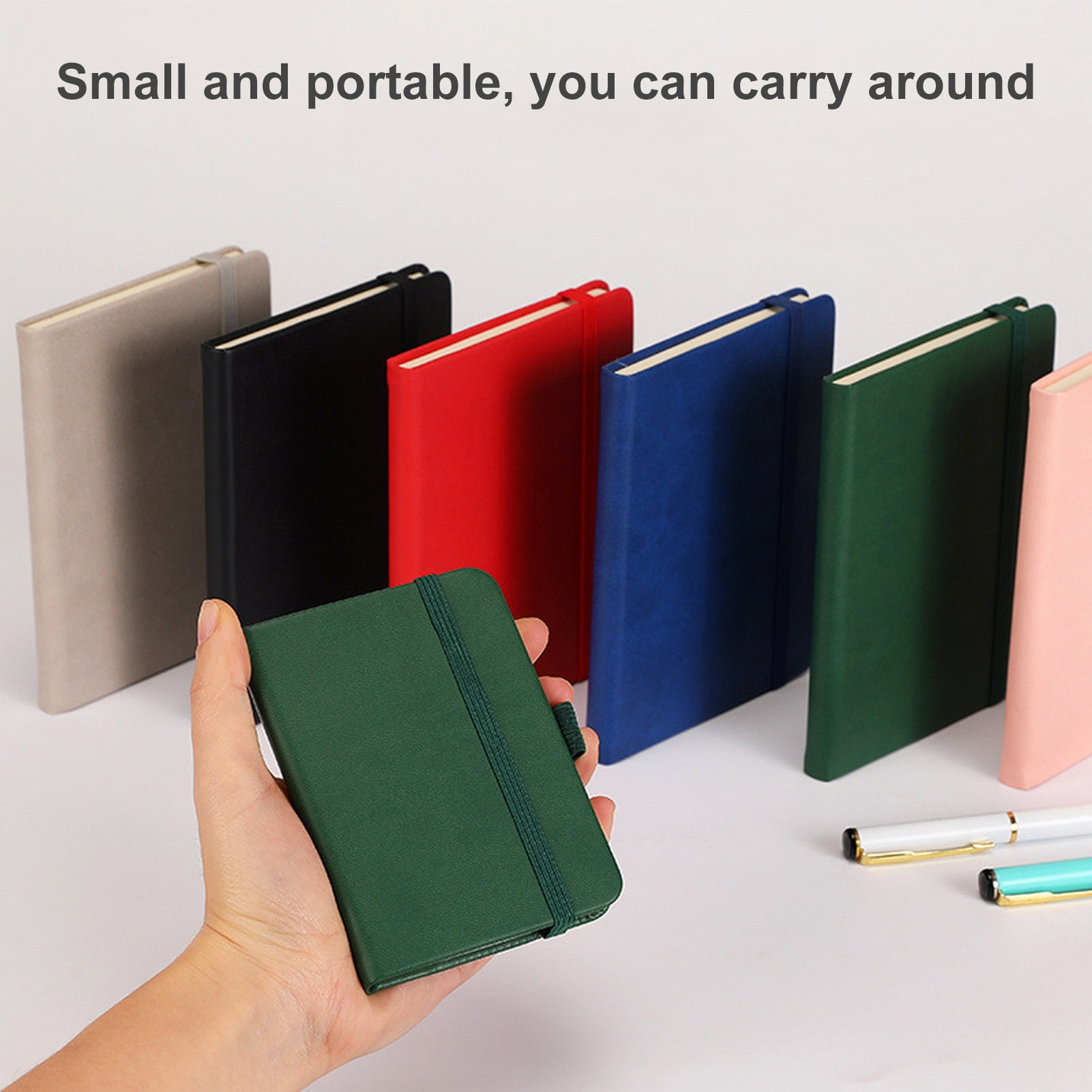 Walbest A6 Pocket Notebook Faux Leather Hardcover 200 Pages Ink-Proof ...