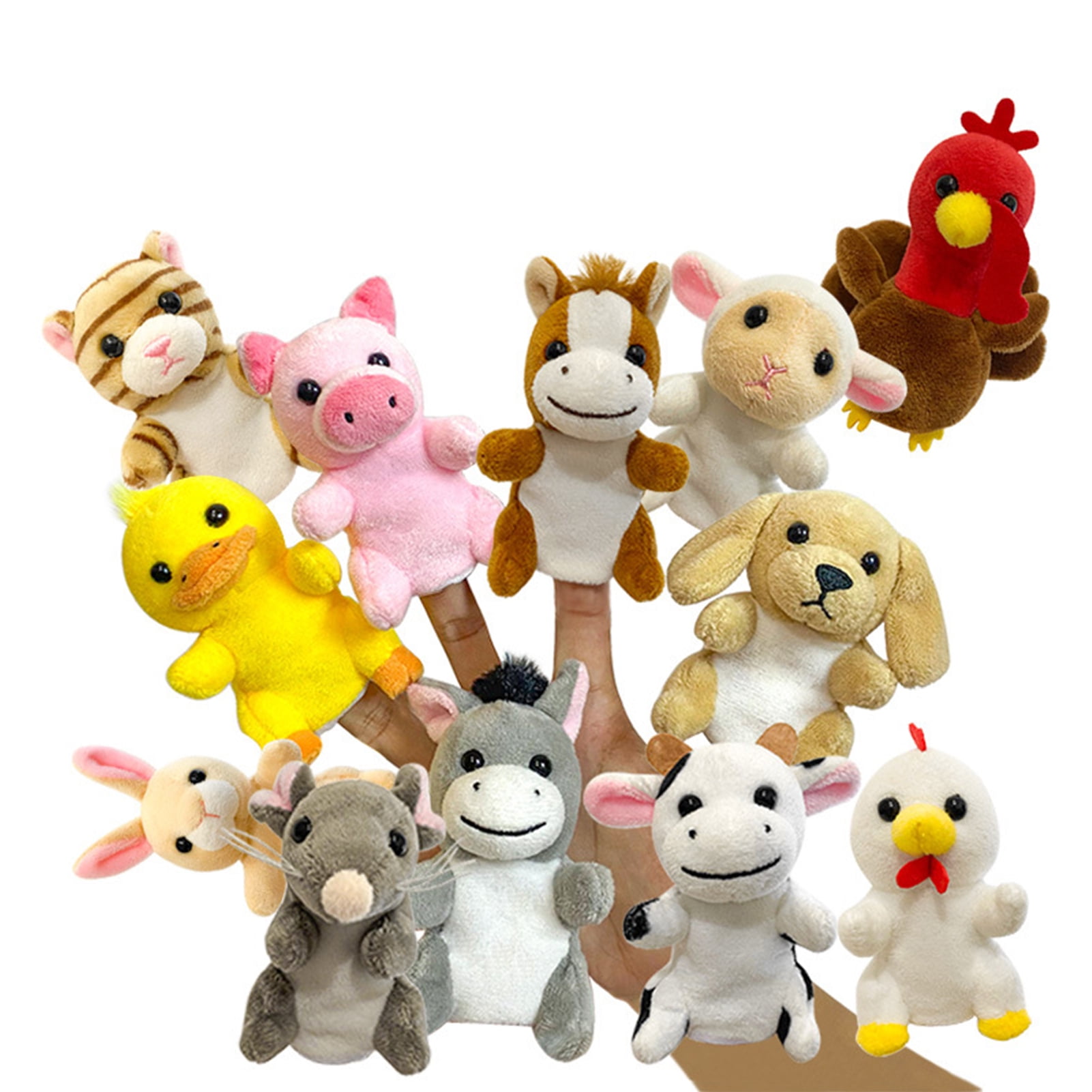 Walbest Animal Hand Puppet Early Educational Toy Plush Finger Puppets ...