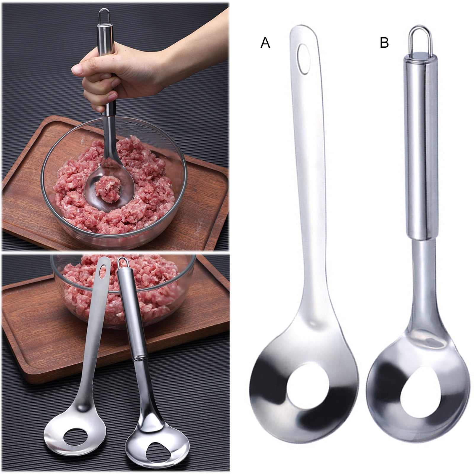 Walbest Anti-stick Meatball Scoop Stainless Steel Portable Hollow ...