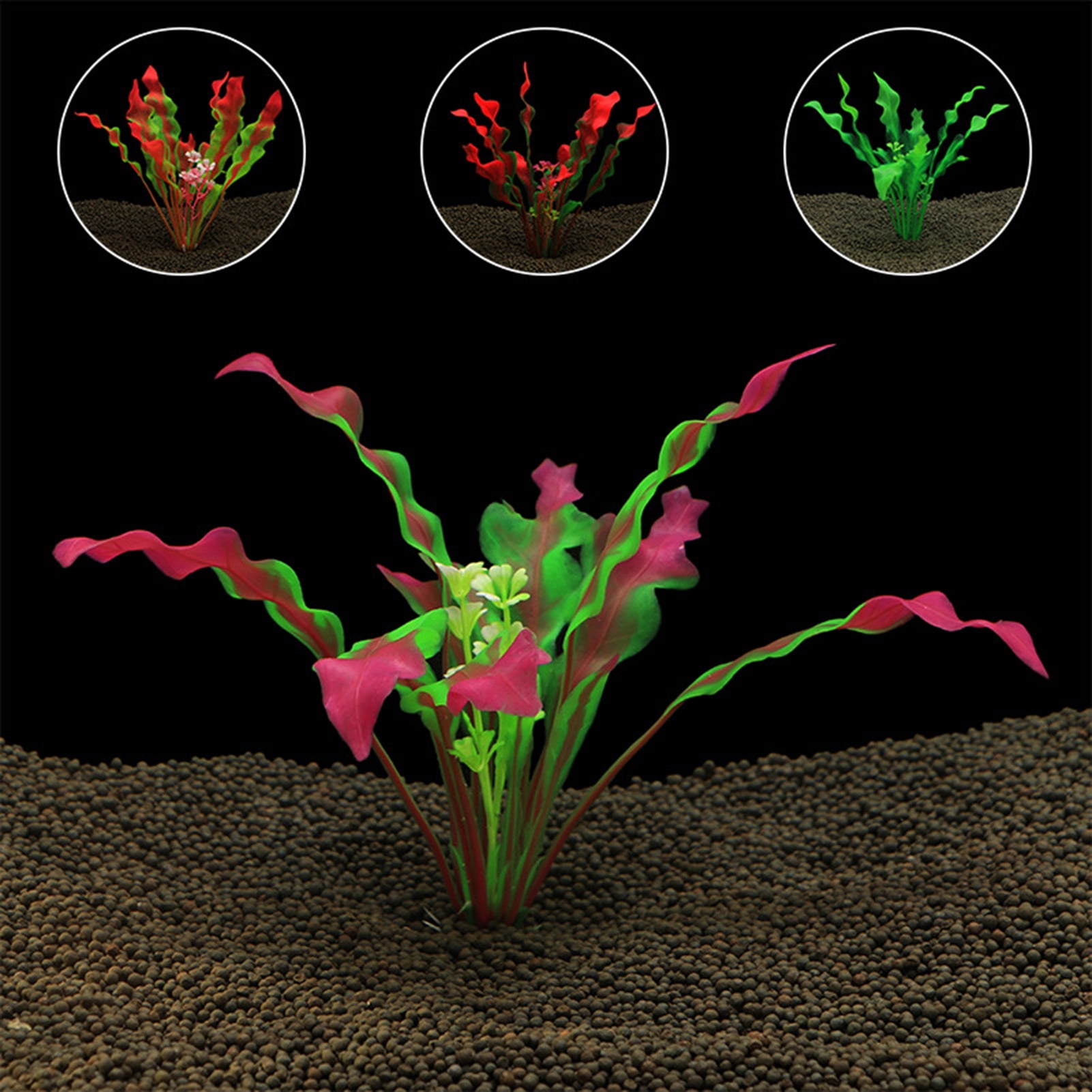 Walbest Aquarium Plants Plastic Fish Tank Plants Decoration Large ...