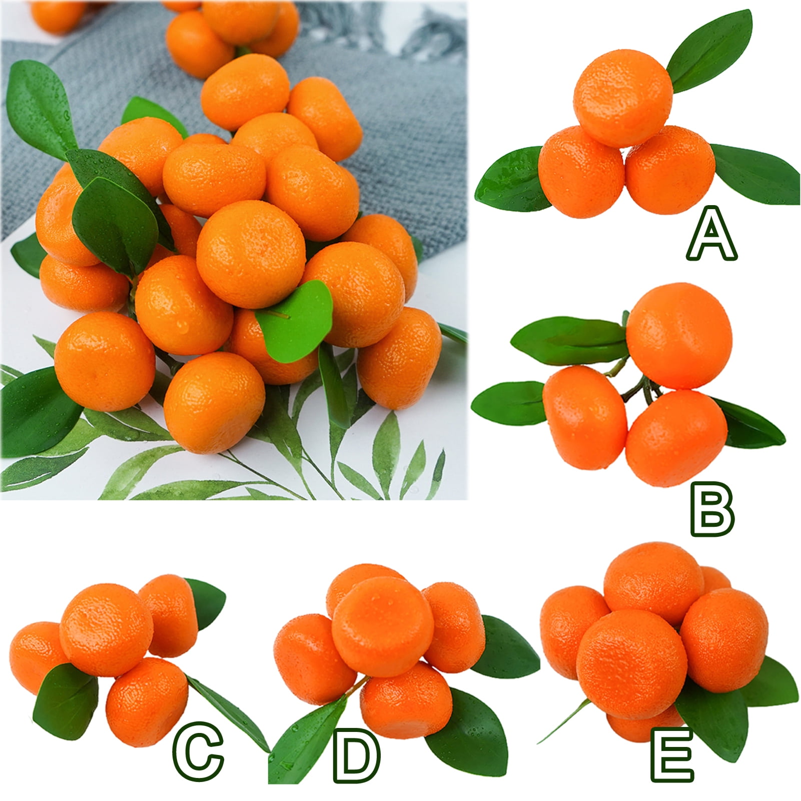 Walbest Artificial 1 Branch Mini Orange Props, Simulation Orange ...
