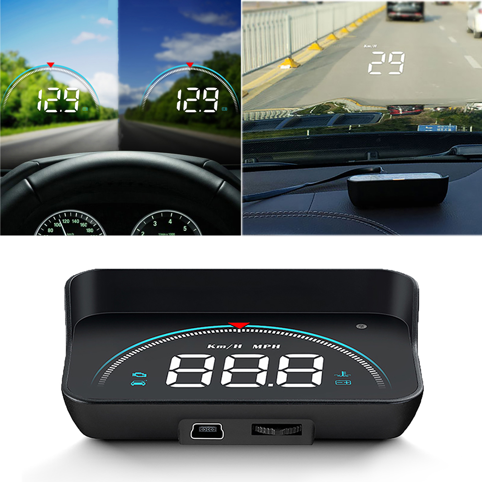 Walbest Auto Car 3.5 Inch Head-up Display Multifunction Overspeed ...