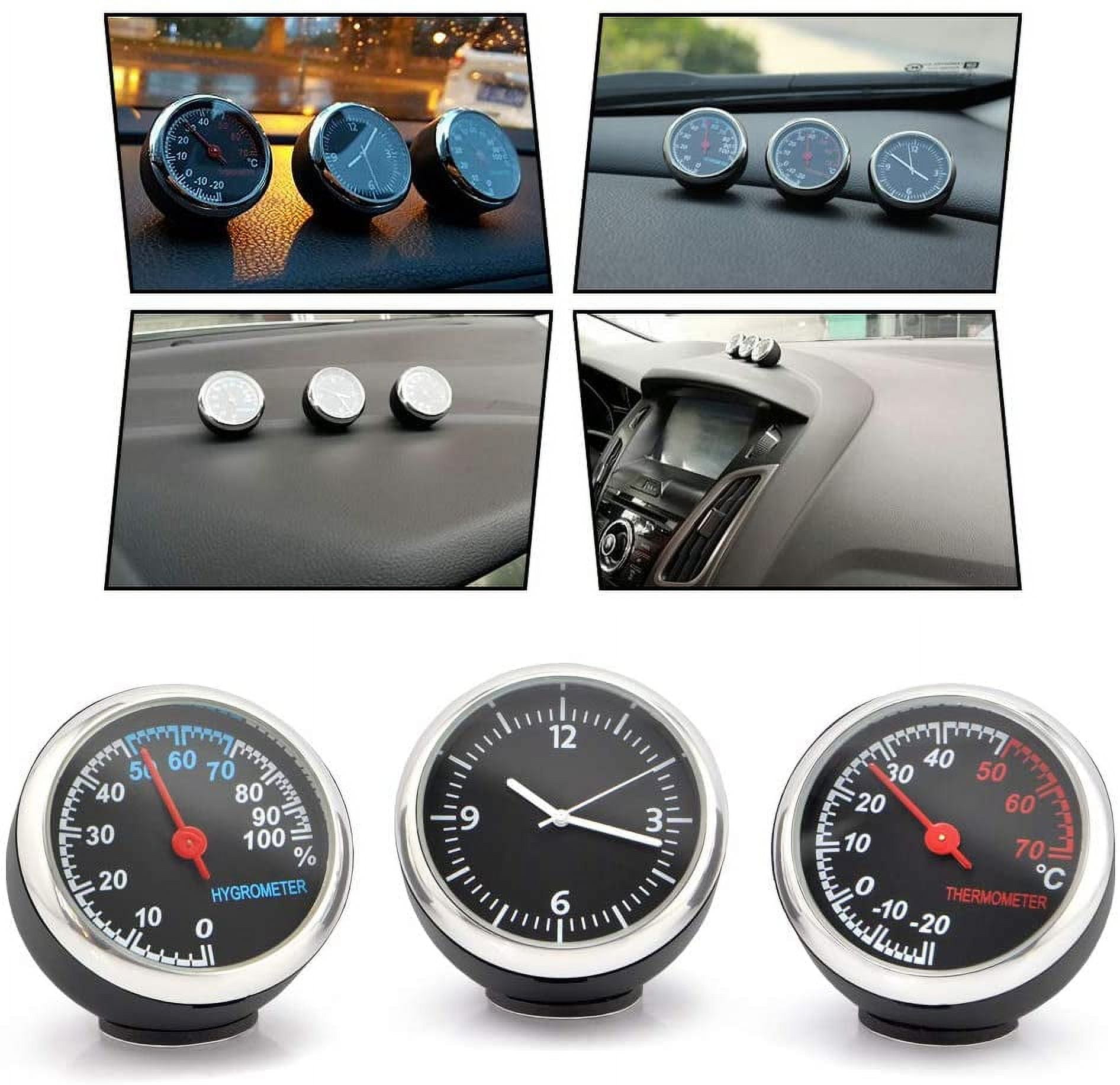 Walbest Auto Car Vehicle Thermometer Hygrometer Clock,Mini Small ...