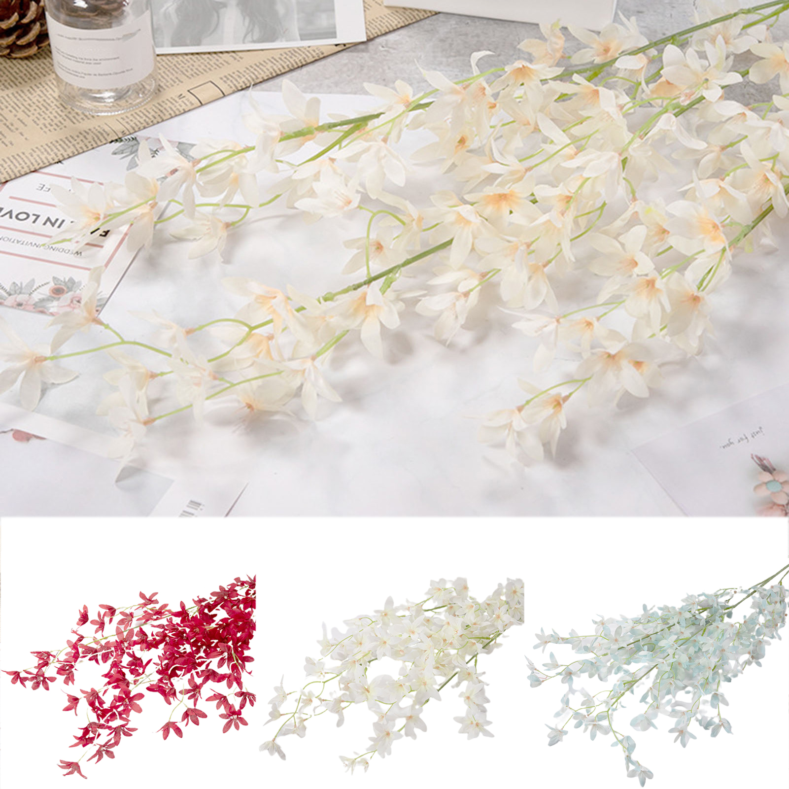 Walbest Beautiful Artificial Oncidium Flower Exquisite Simulation Silk ...