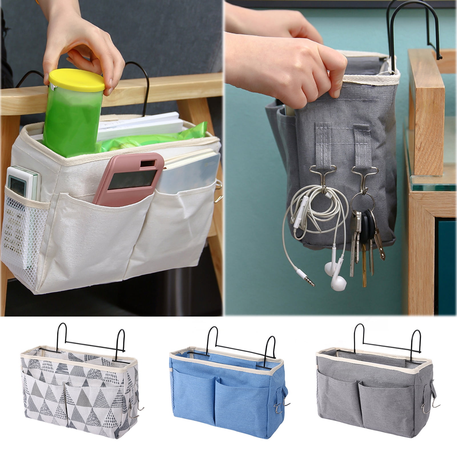 Walbest Bedside Caddy/Bedside Storage Bag Hanging Organizer, Portable ...