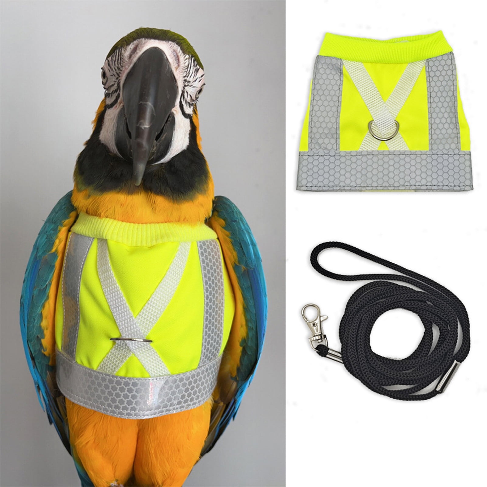 Walbest Bird Flight Harness Vest Parrot Suit with Leash Reflective Vest ...