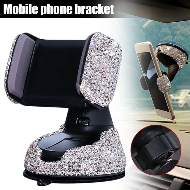 Walbest Bling Car Phone Holder,Rhinestone Bling Crystal Car Phone Mount ...