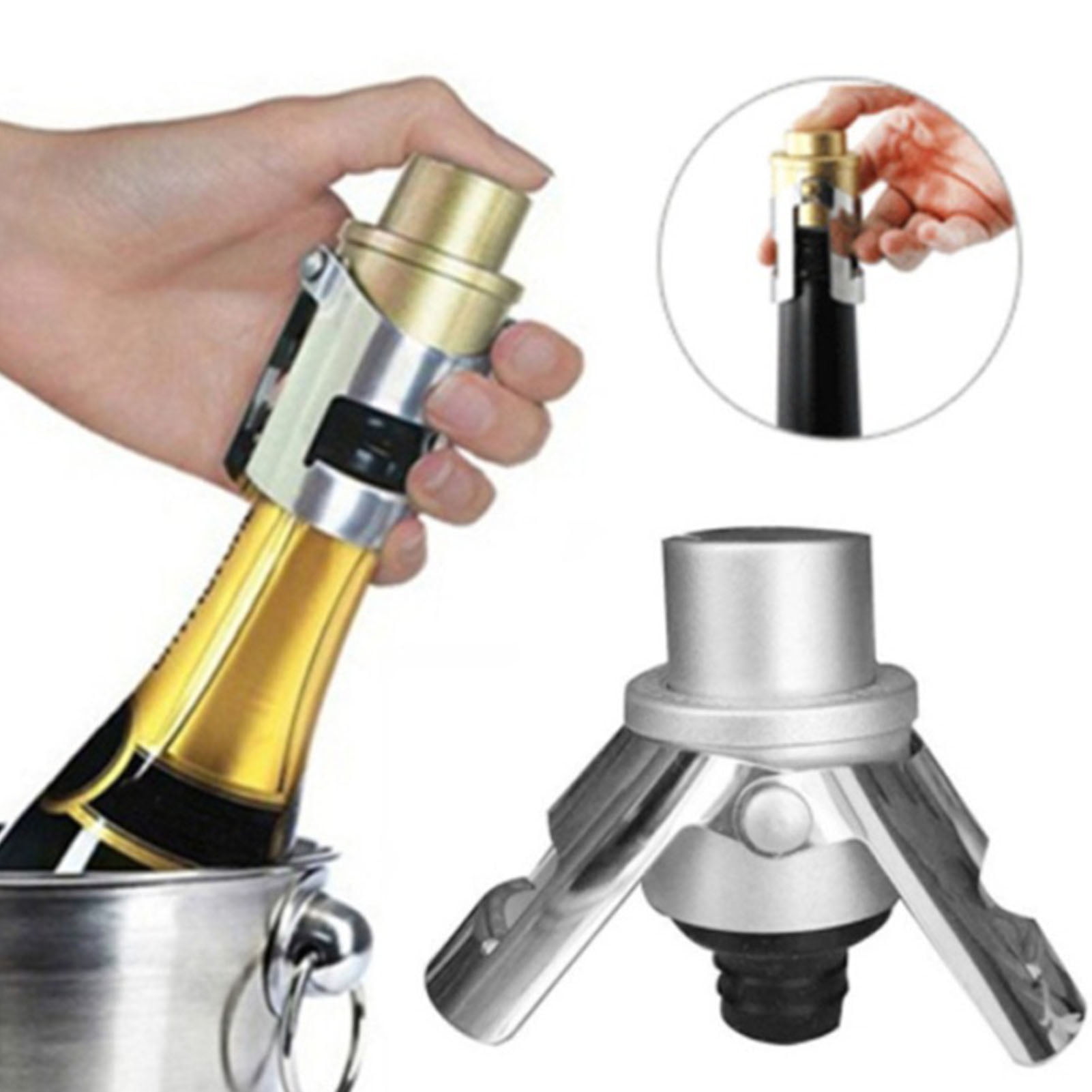 Walbest Bottle Stopper with Vacuum Pressure Pump Food Grade Stainless ...