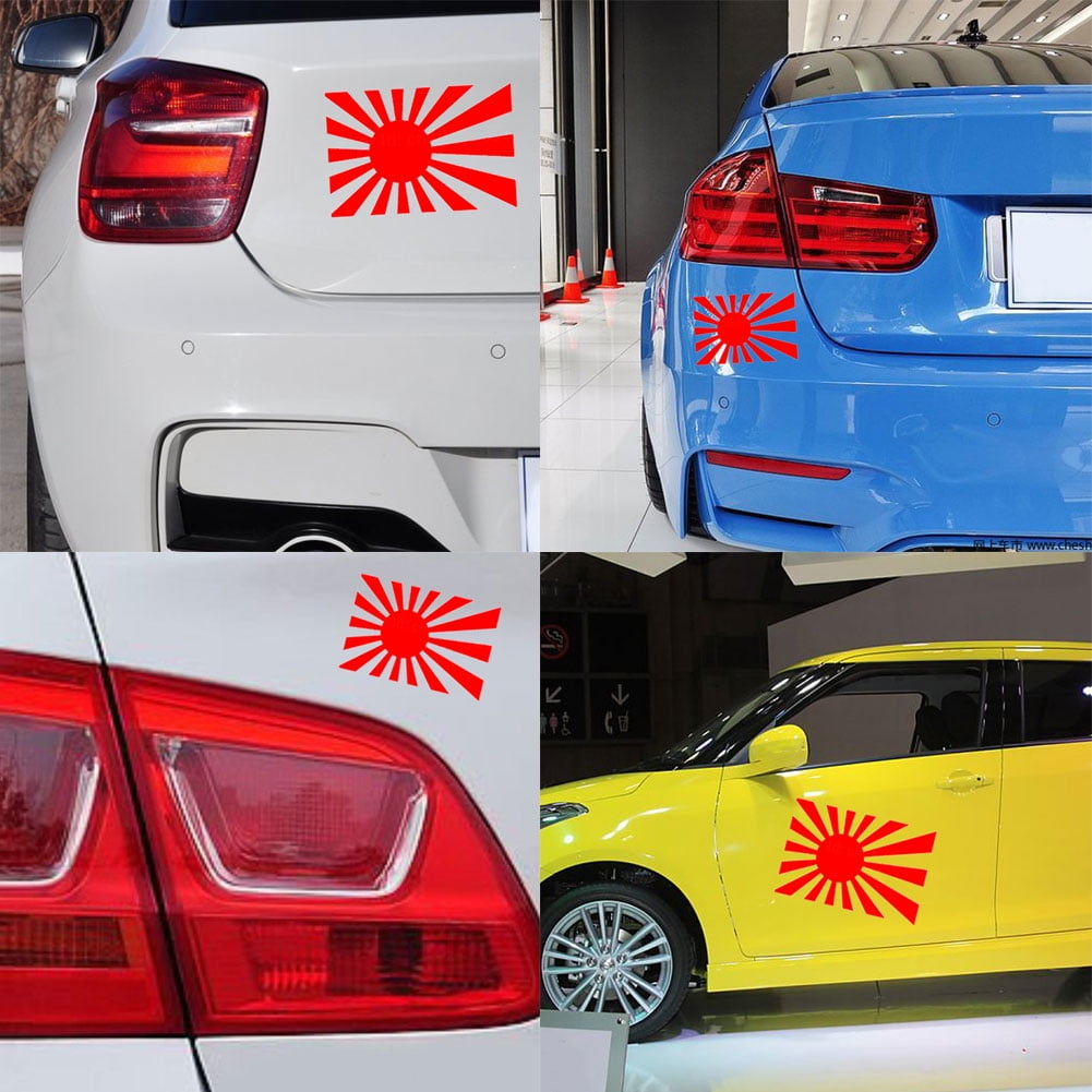 Walbest Car Auto Body Window Decals Japanese Rising Sun Flag Reflective ...